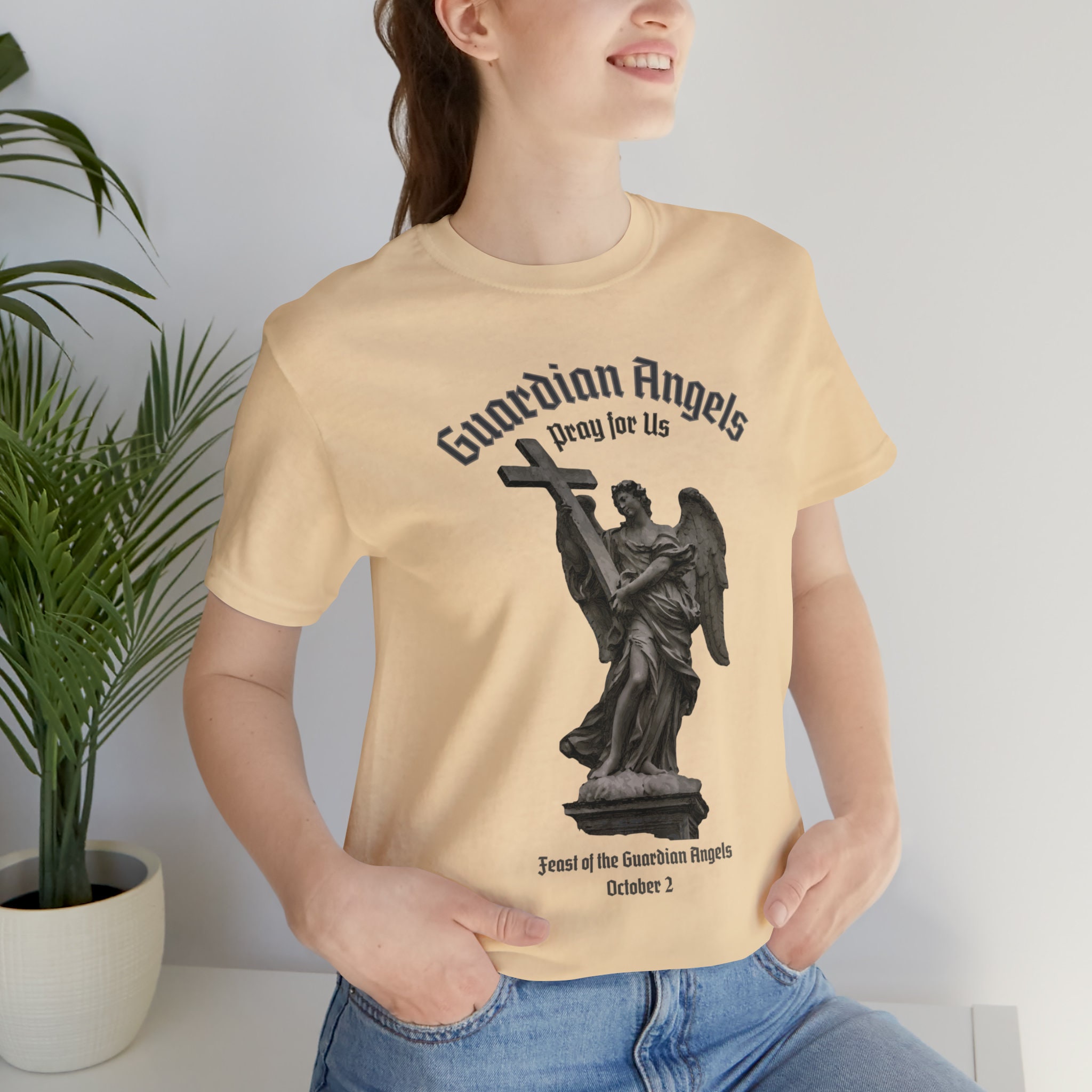 Guardian Angel T-shirt, Angel Tee, Catholic T Shirt, Pray for Us Tshirt ...
