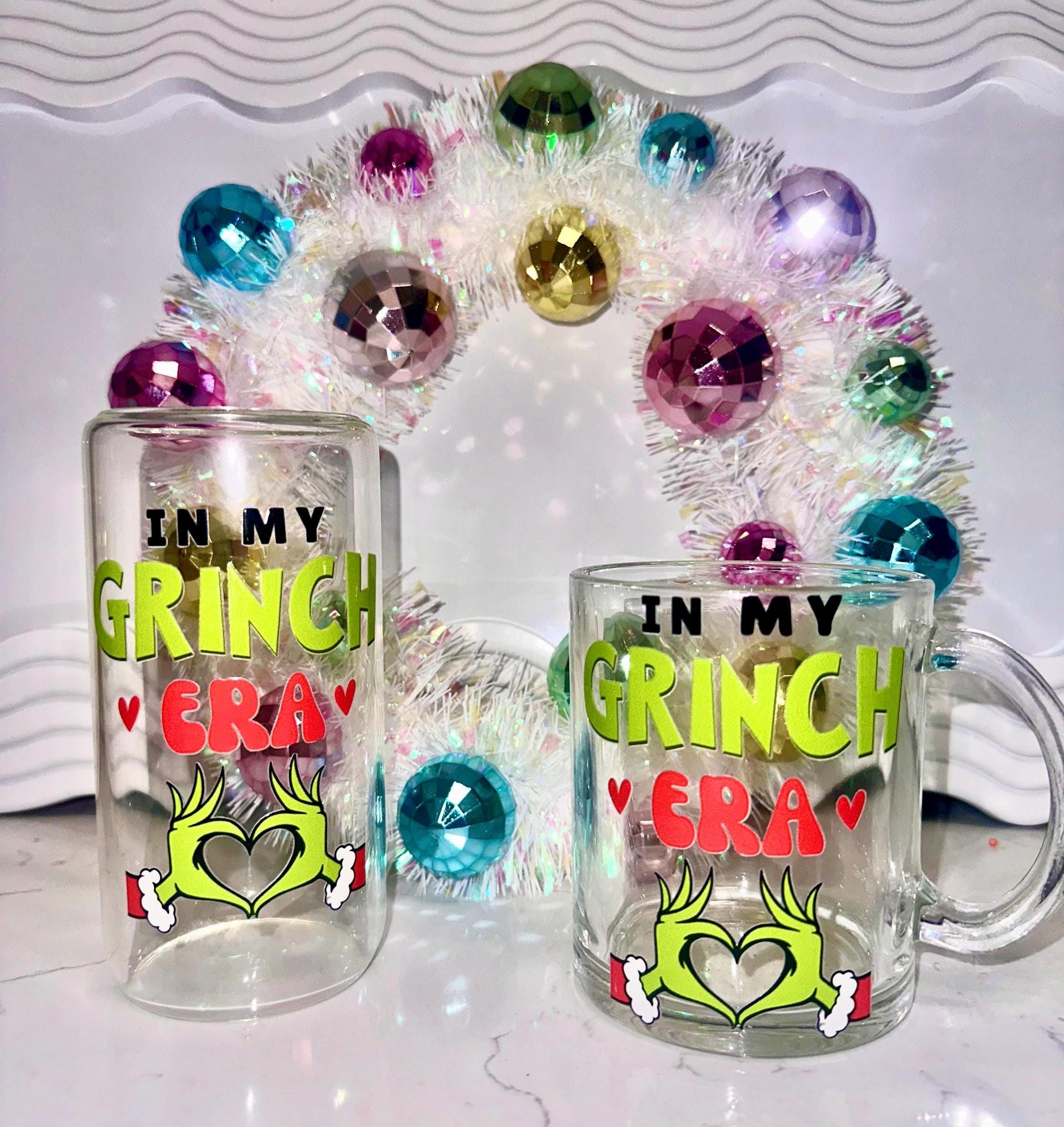 In My Grinch ERA- Grinch ERA Heart Glass Coffee Mug With Handle OR ...