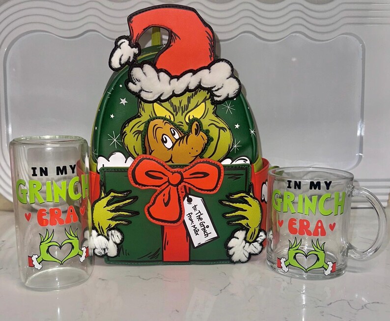 In My Grinch ERA- Grinch ERA Heart Glass Coffee Mug With Handle OR ...
