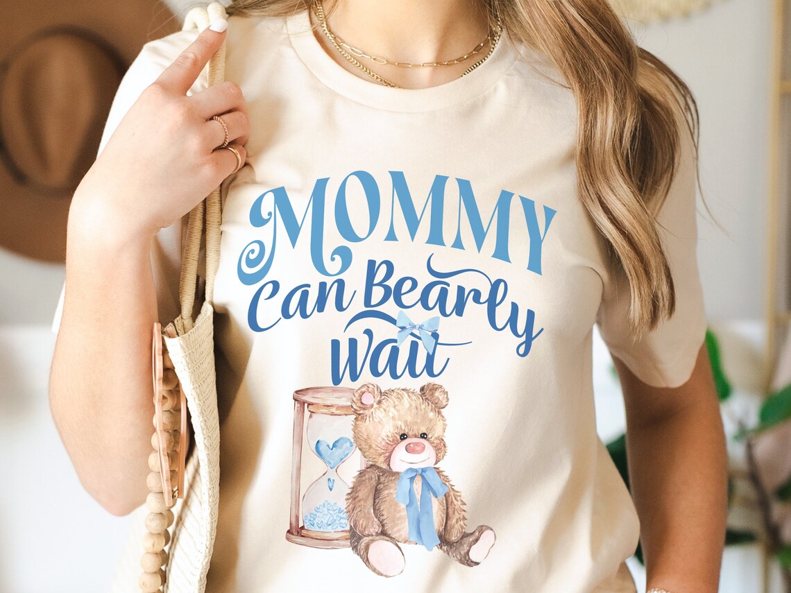 Baby Shower Shirts Custom Names We Can Bearly Wait Matching Family ...