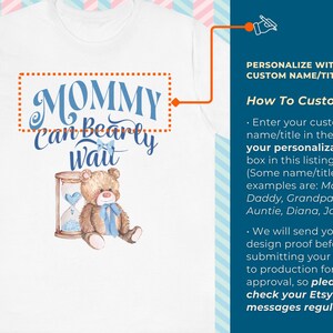 Baby Shower Shirts Custom Names We Can Bearly Wait Matching Family ...