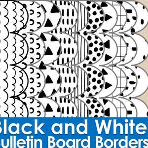 Bulletin Board Borders Black and White Patterns Printable - Etsy