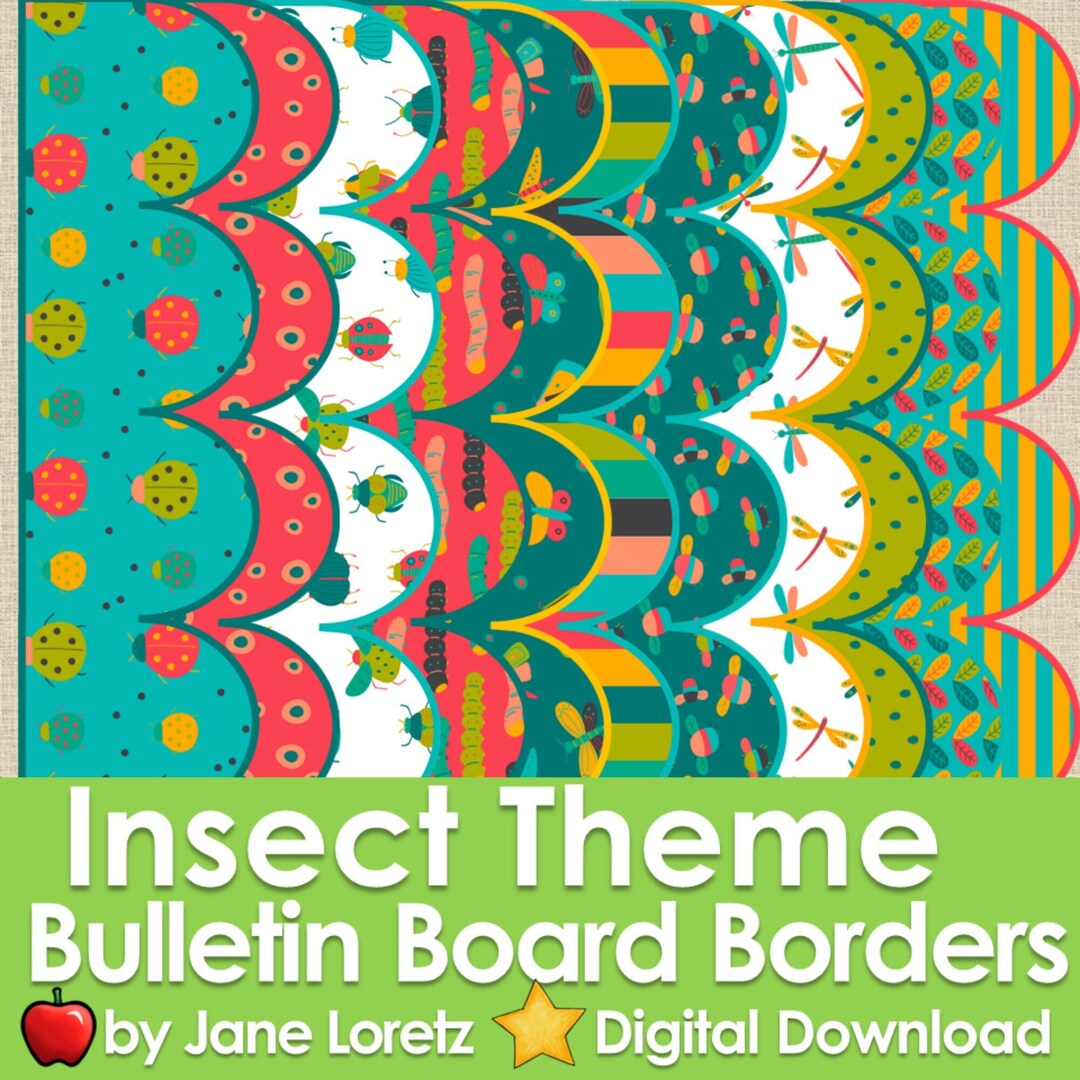 Bulletin Board Border Insect Theme Classroom Bulletin Boarder - Etsy