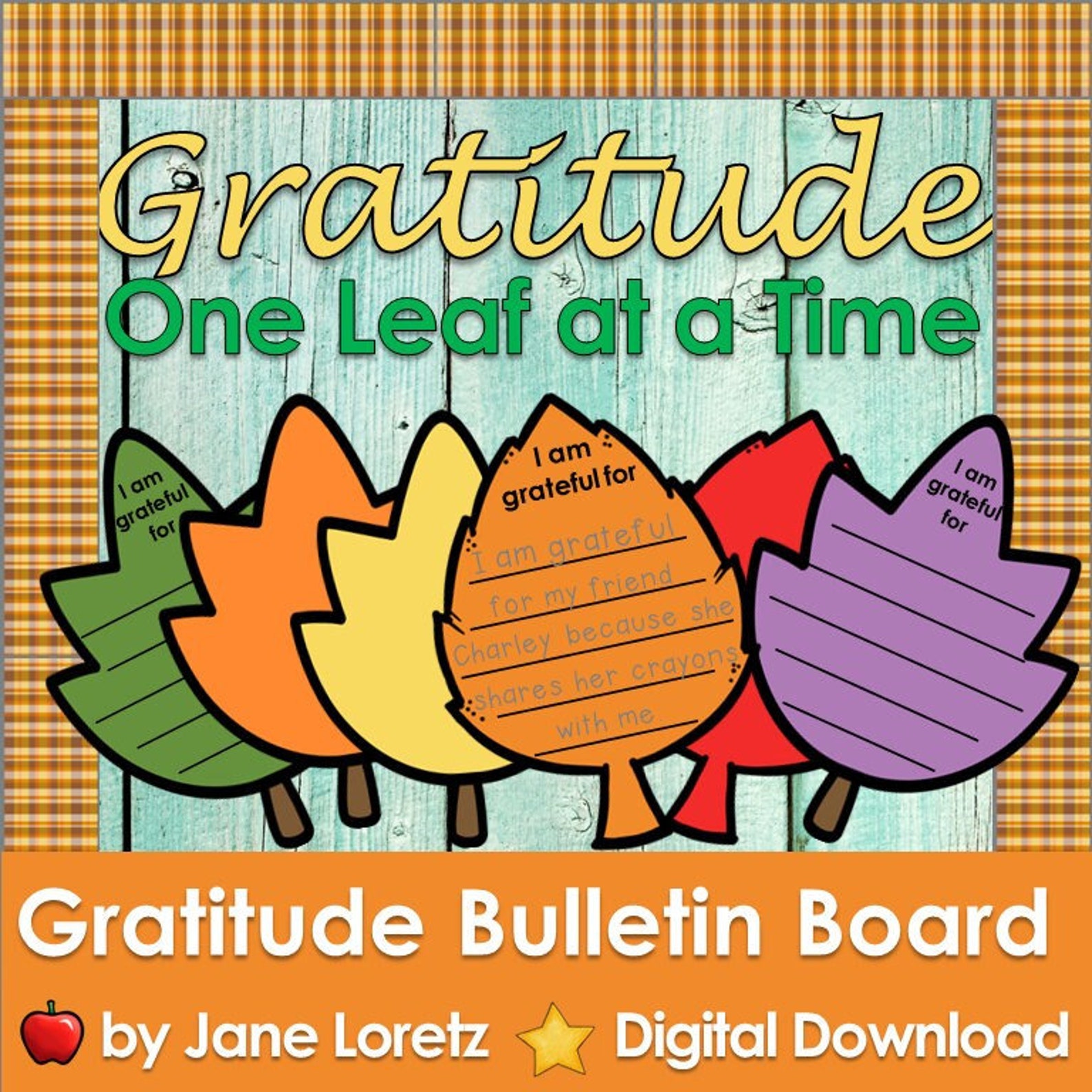 Gratitude - One Leaf at a Time Bulletin Board and Writing Activity - Etsy