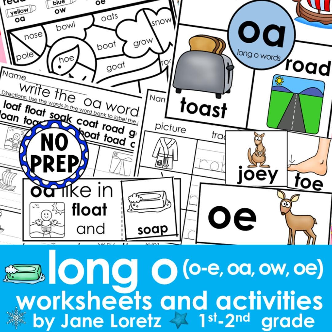 Phonics Long O Vowel Sound Worksheets and Activities, NO PREP 1st Grade ...