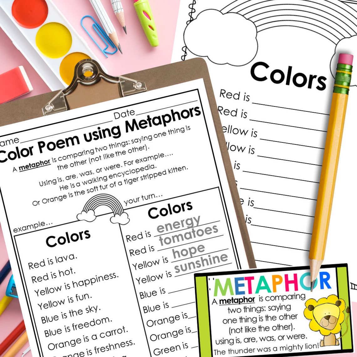 Poetry Writing Unit (figurative Language) 2nd Grade, 3rd Grade - Etsy