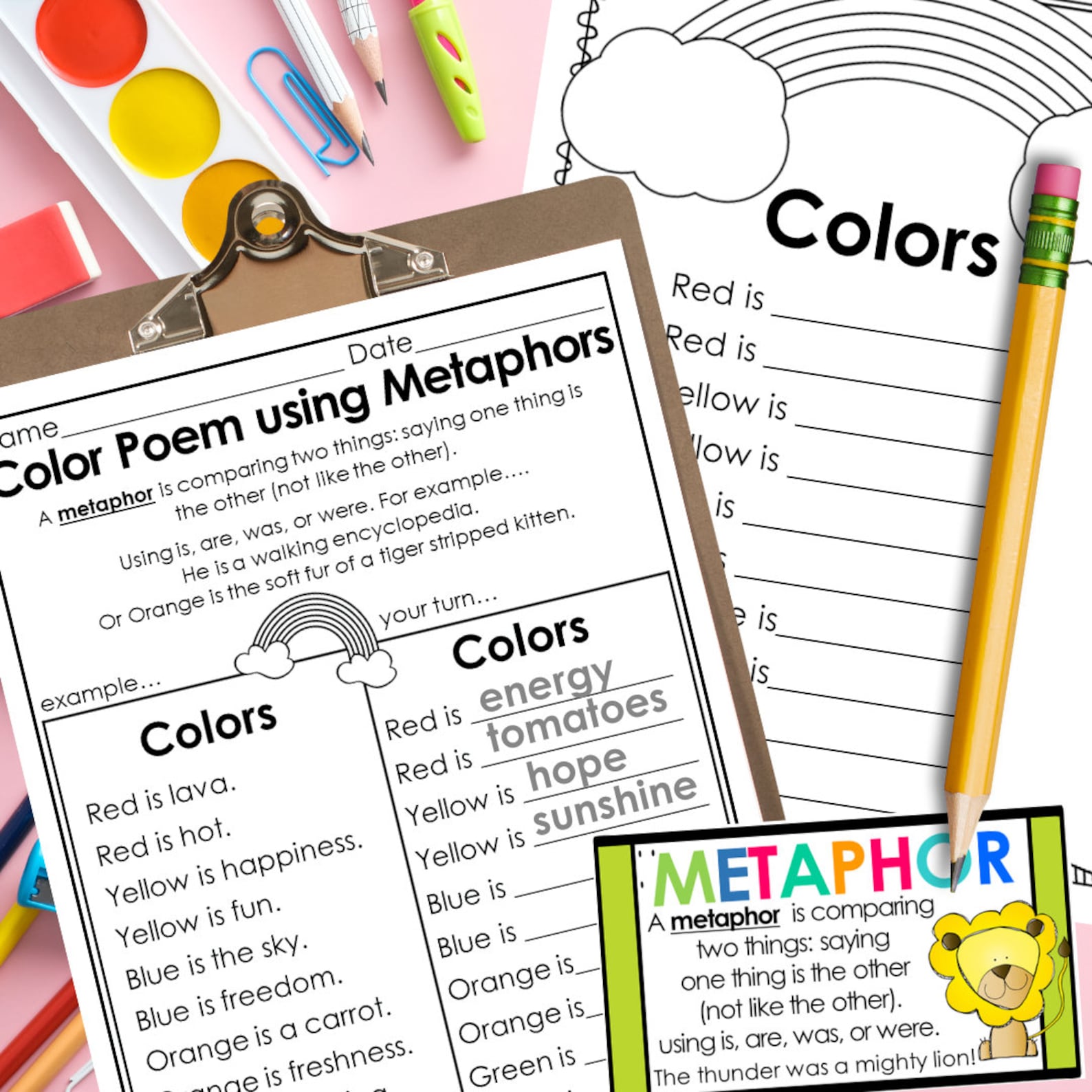 Poetry Writing Unit (figurative Language) 2nd Grade, 3rd Grade - Etsy