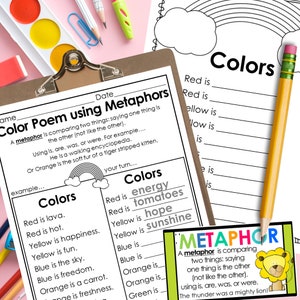 Poetry Writing Unit (figurative Language) 2nd Grade, 3rd Grade - Etsy