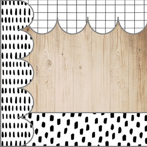 Bulletin Board Borders Black and White Patterns Printable - Etsy
