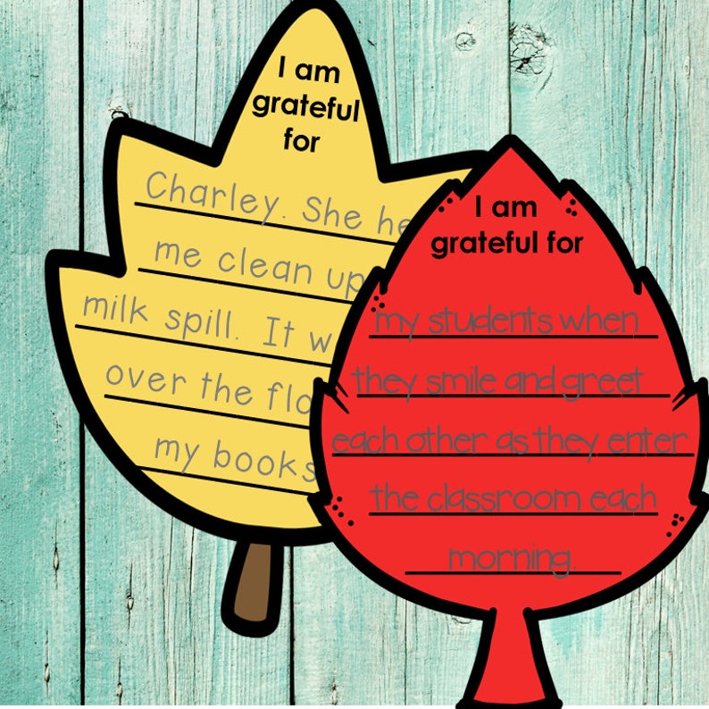 Gratitude - One Leaf at a Time Bulletin Board and Writing Activity - Etsy