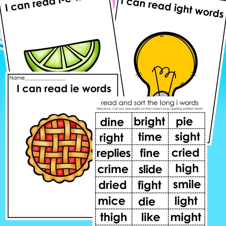 Phonics Long I Worksheets and Activities Ie, Igh and I-e Spelling ...