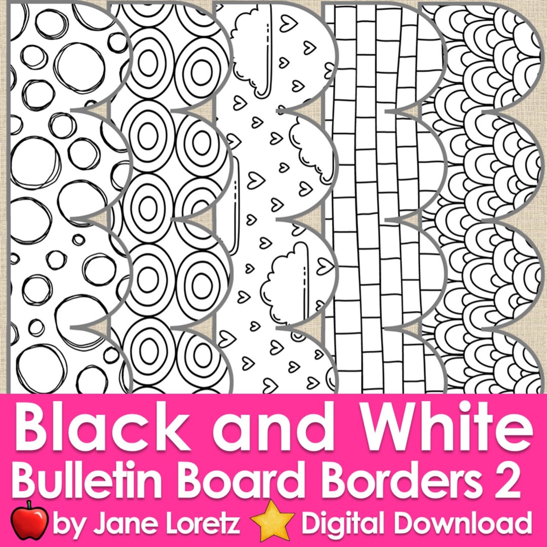 Bulletin Board Borders Black and White 2 - Etsy