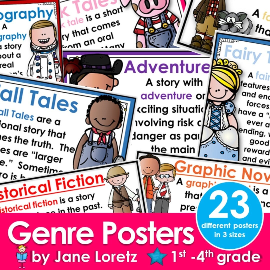 Literacy Genre Posters: Classroom Bulletin Board (digital Download) - Etsy