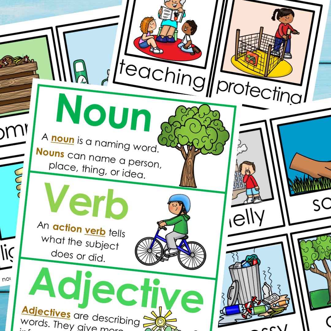 Dollar Deal Earth Day Grammar Sort, Nouns, Verbs, Adjectives 1st-3rd ...