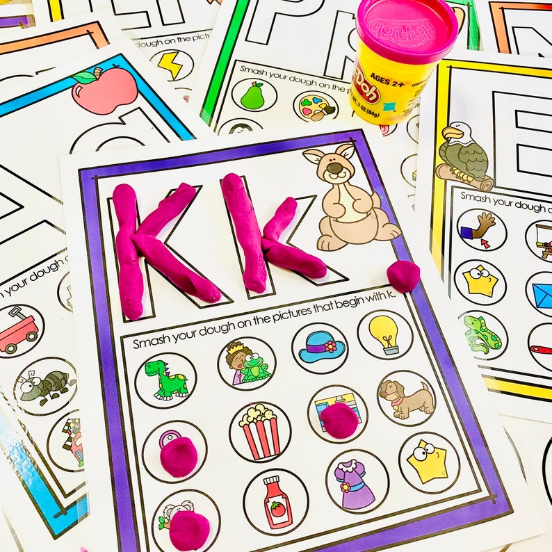 Alphabet Mats for Play-dough - Beginning Sounds With Play-dough - Etsy