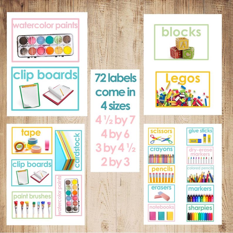 Classroom Supply Labels With Real Pictures: 78 Item Set - Etsy