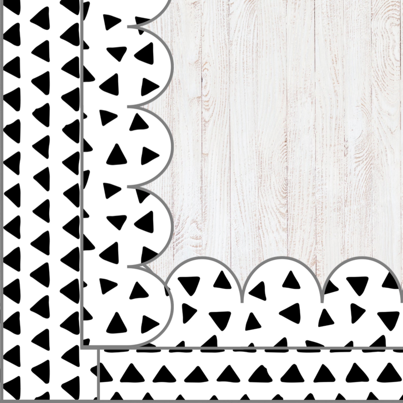 Bulletin Board Borders Black and White Patterns Printable - Etsy