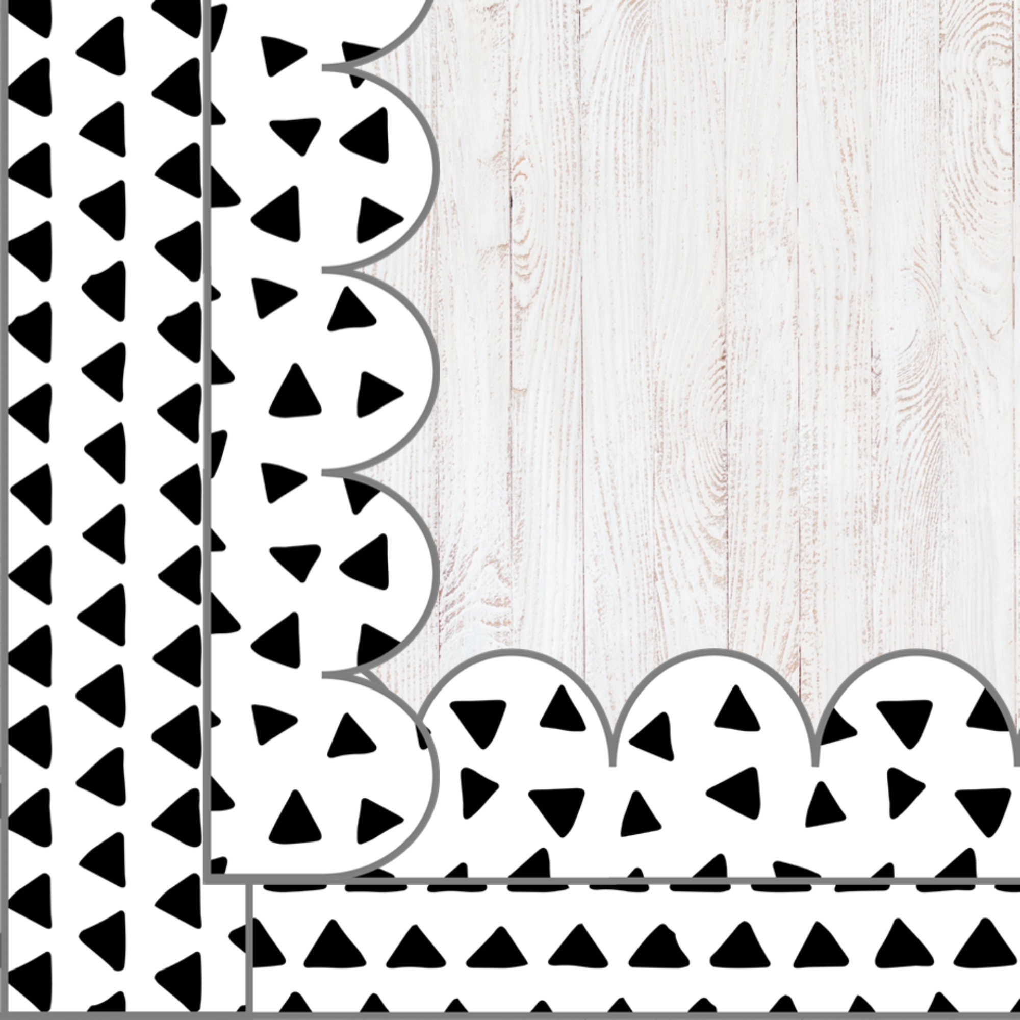 Bulletin Board Borders Black and White Patterns Printable - Etsy