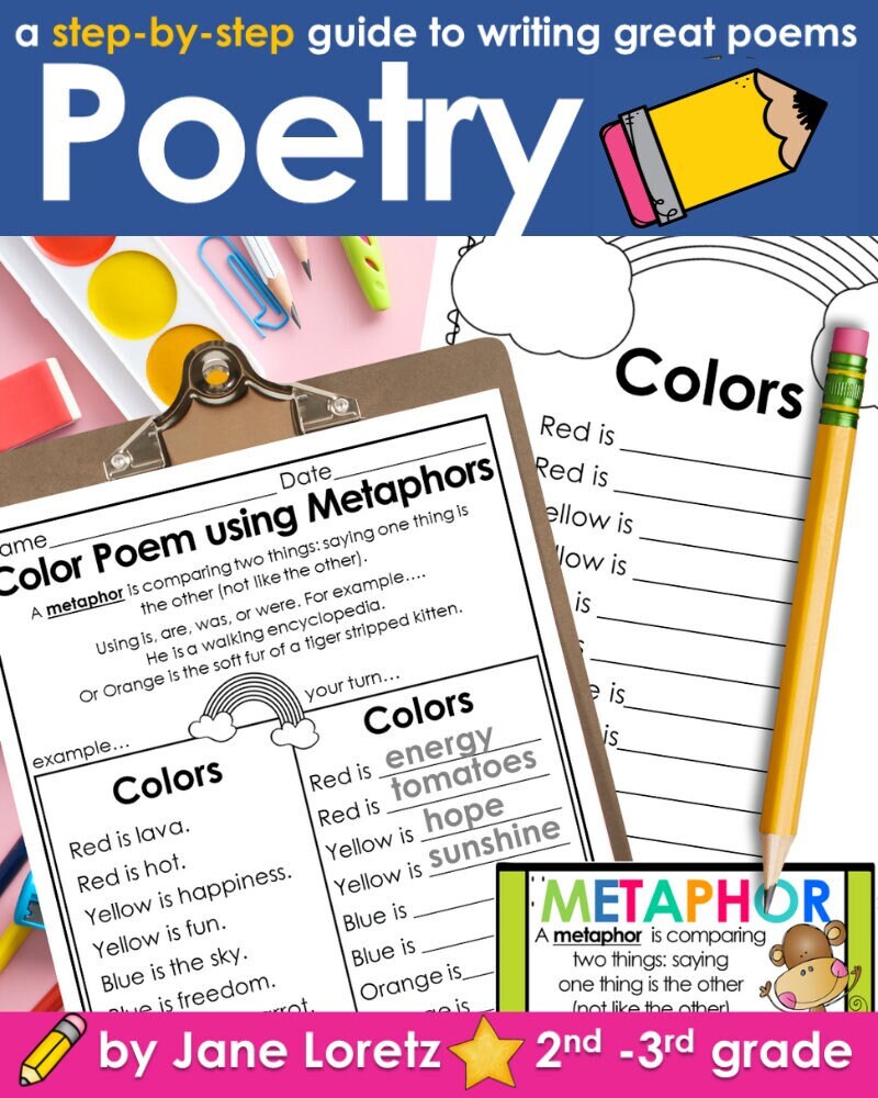 Poetry Writing Unit figurative Language 2nd Grade, 3rd Grade - Etsy