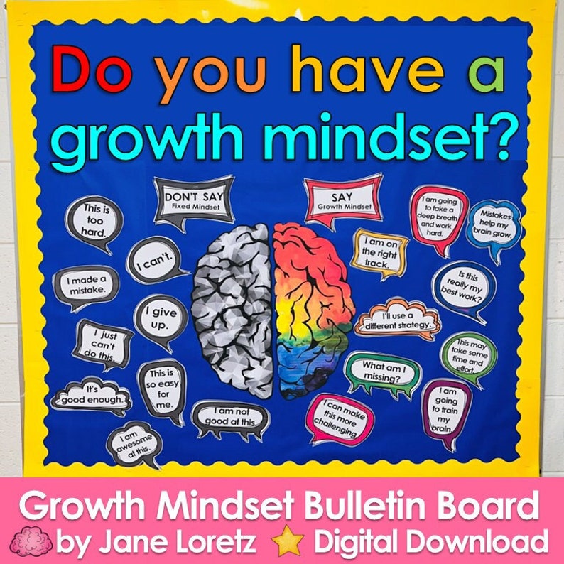 Growth Mindset Bulletin Board - Etsy
