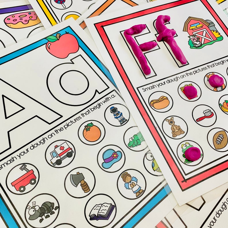 Alphabet Mats for Play-dough - Beginning Sounds With Play-dough - Etsy