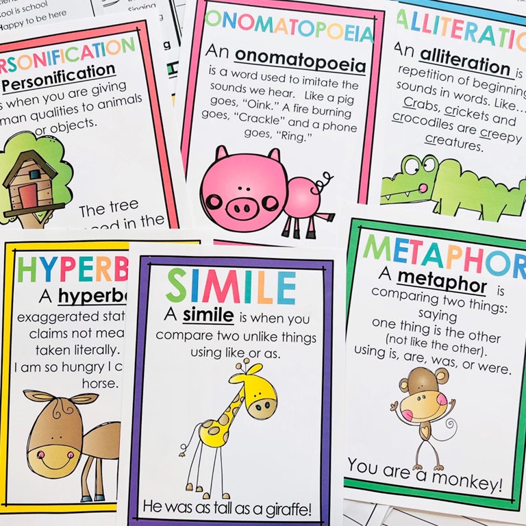 Poetry Writing Unit figurative Language 2nd Grade, 3rd Grade - Etsy
