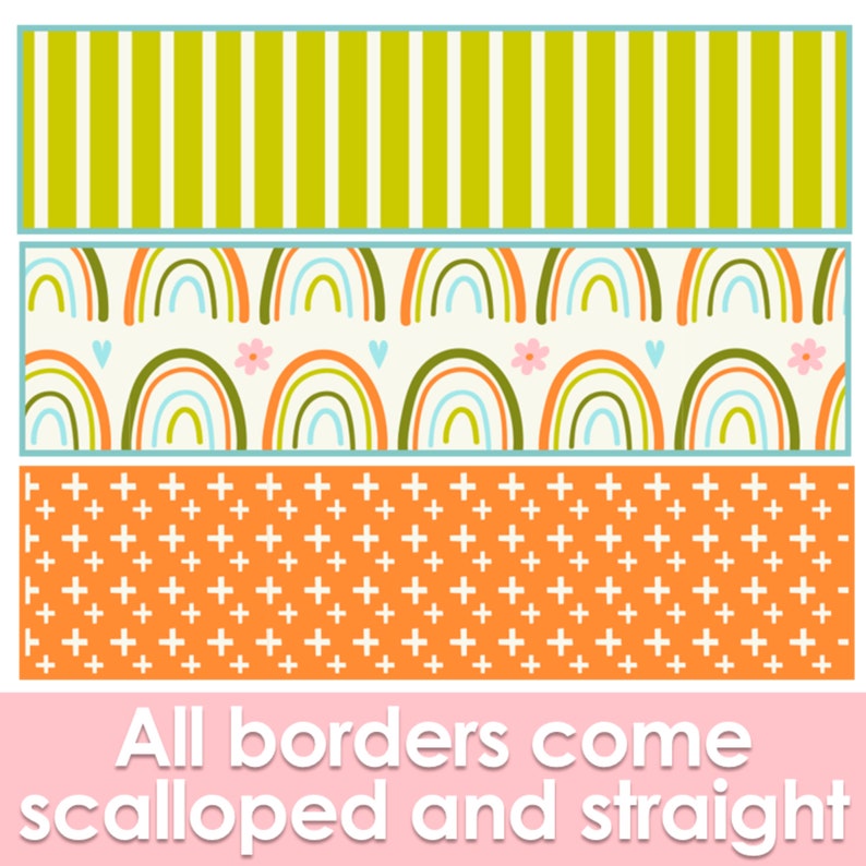 Spring Bulletin Board Border, Classroom Bulletin Board Borders, Rainbow ...