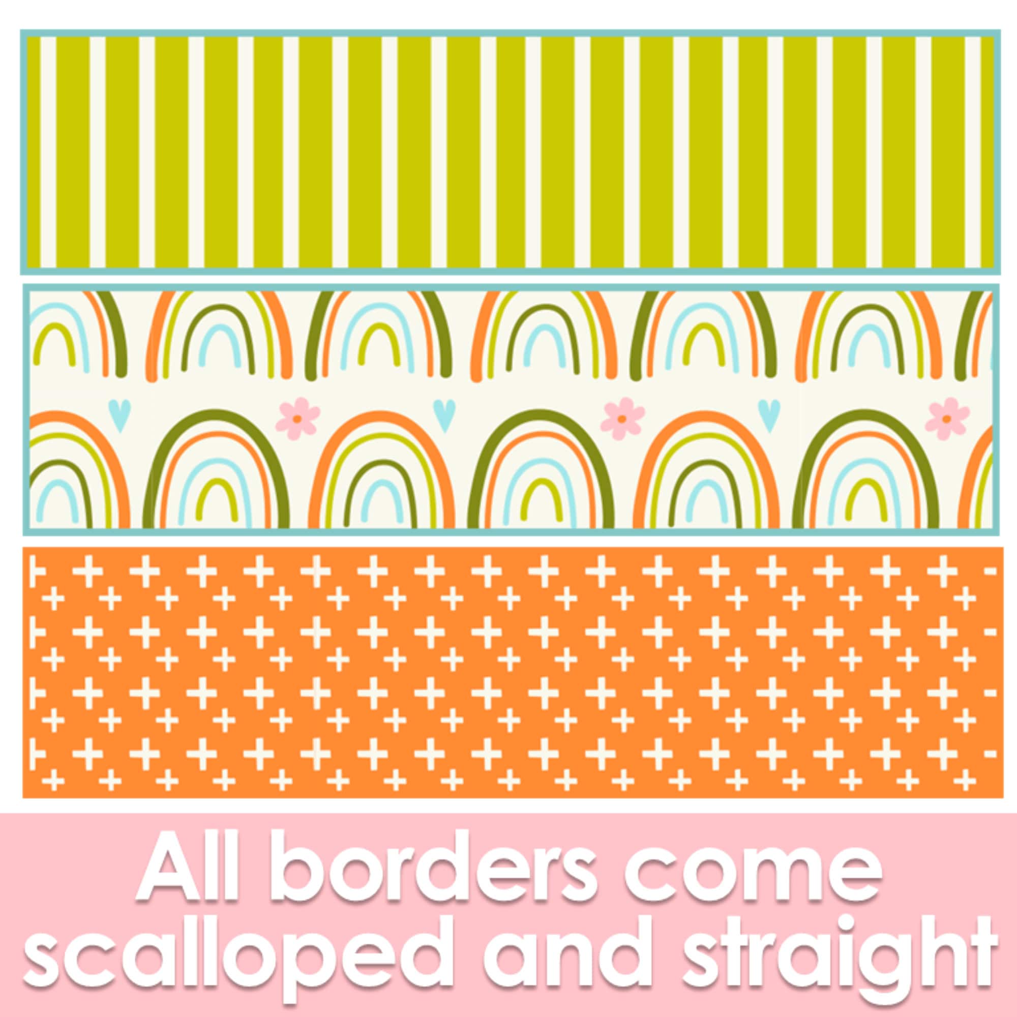 Spring Bulletin Board Border, Classroom Bulletin Board Borders, Rainbow ...