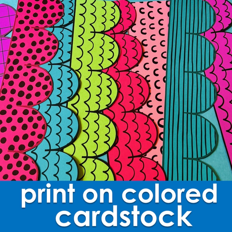 Bulletin Board Borders Black and White Patterns Printable - Etsy