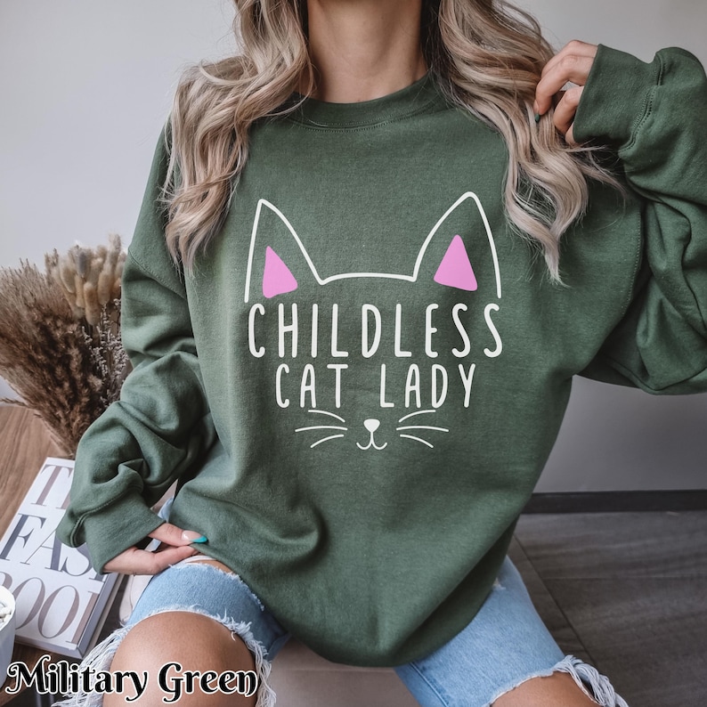 Childless Cat Lady Kamala Sweatshirt, Childless Cat Lady Sweater, Women ...