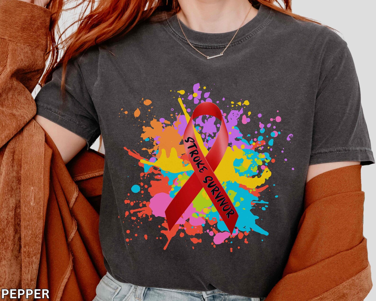 Stroke Survivor Shirt, Stroke Awareness Ribbon Tee, Gift for Stroke ...