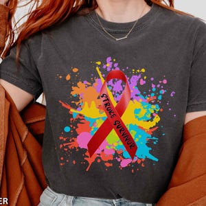 Stroke Survivor Shirt, Stroke Awareness Ribbon Tee, Gift for Stroke ...