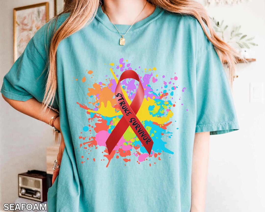 Stroke Survivor Shirt, Stroke Awareness Ribbon Tee, Gift for Stroke ...