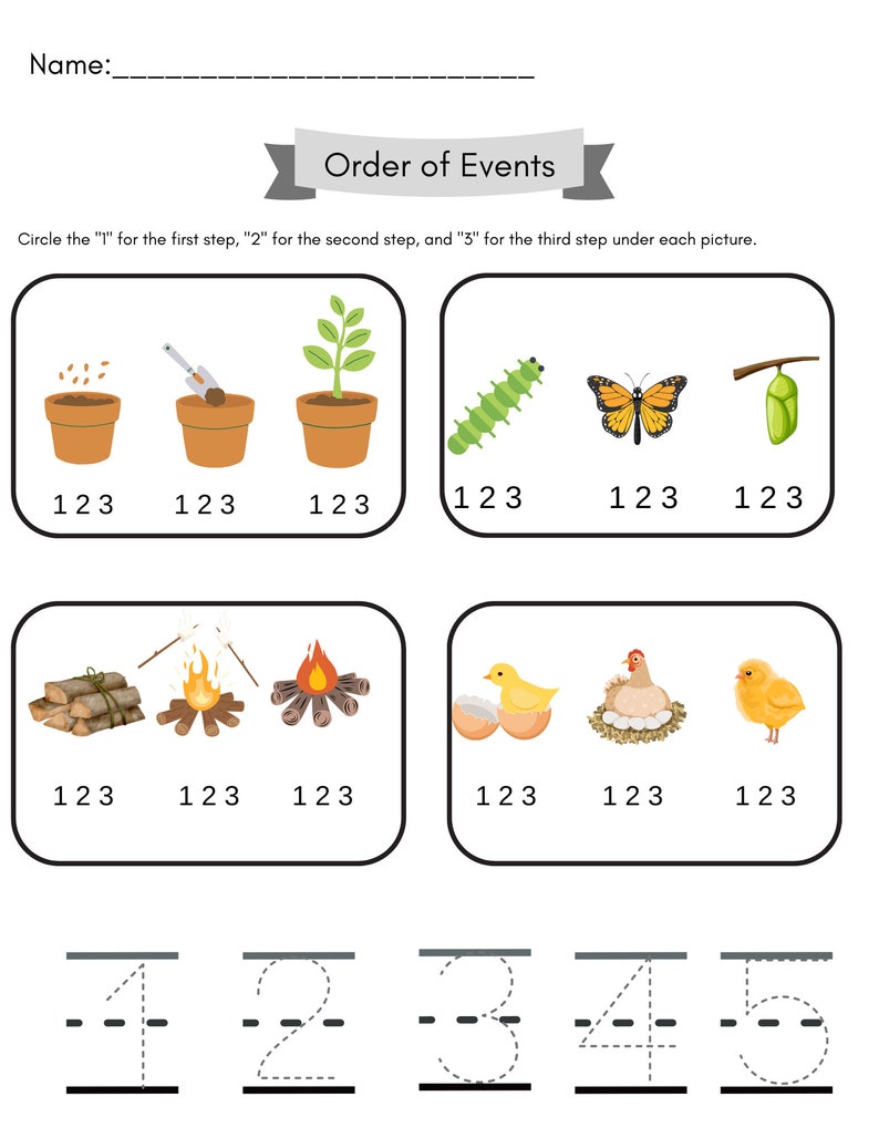 Pre-k, Preschool, Kindergarten Order of Events Sequencing - Etsy