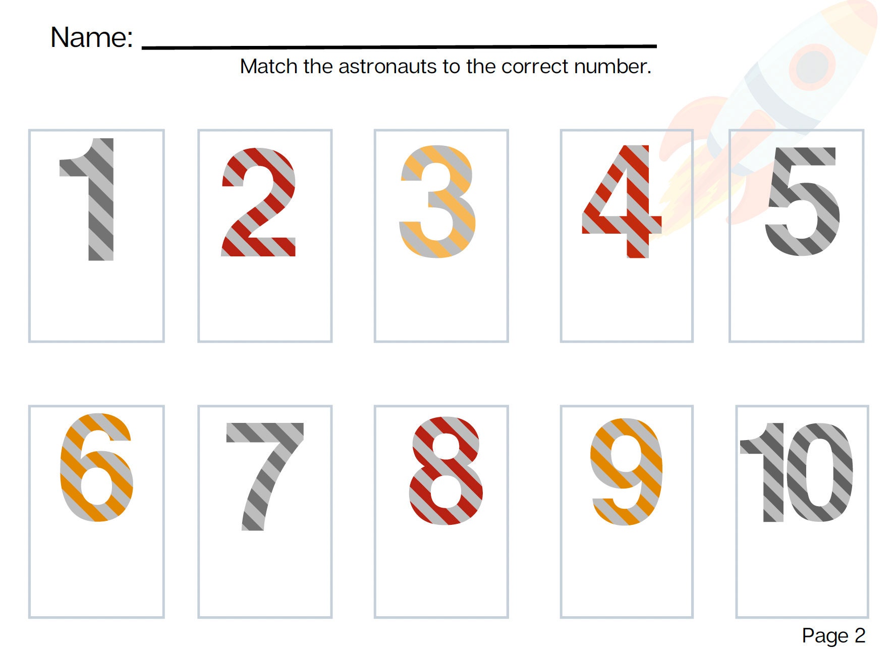Pre-k, Preschool, Kindergarten Astronaut Counting and Matching ...