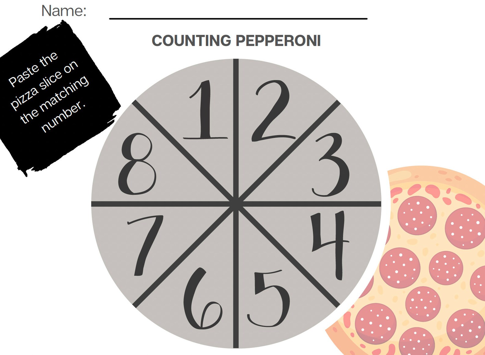 Kindergarten Counting Match Matching & Sequencing Pizza Pie Cut and ...