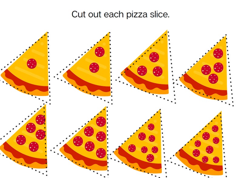 Kindergarten Counting Match Matching & Sequencing Pizza Pie Cut and ...