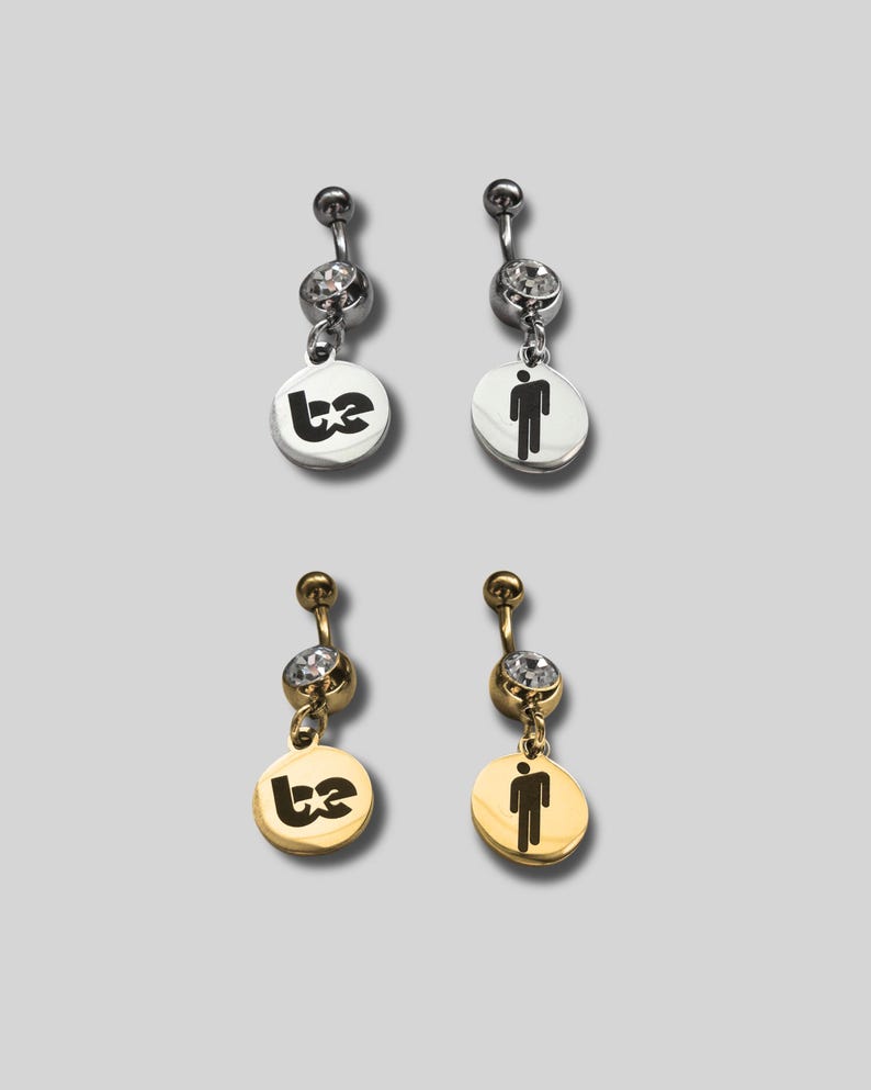 Billie Eilish-inspired Belly Rings | “BE” Star Logo + Blohsh Icon ...