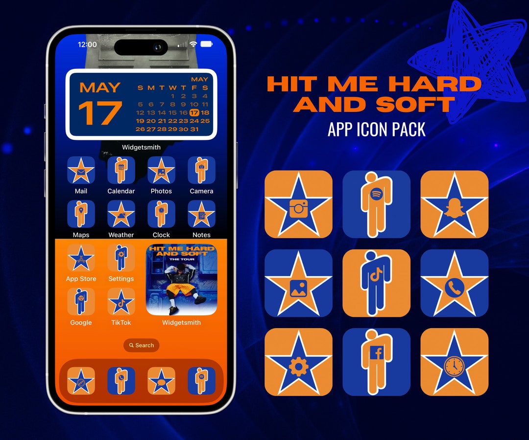 Billie Eilish HMHAS Blue and Orange Inspired App Icons Pack Wallpapers ...