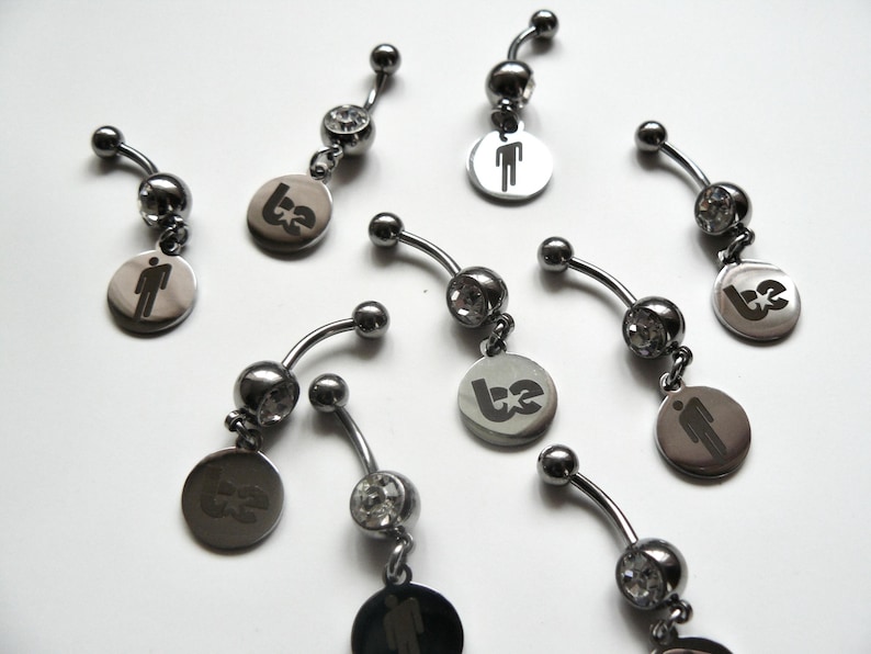 Billie Eilish-inspired Belly Rings | “BE” Star Logo + Blohsh Icon ...
