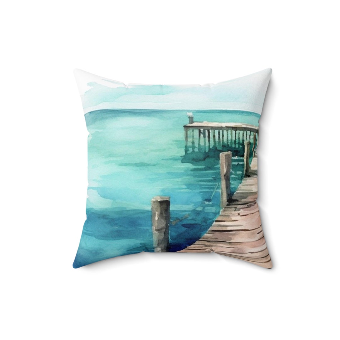 Square Pier, Dock, Ocean Pillow - Etsy