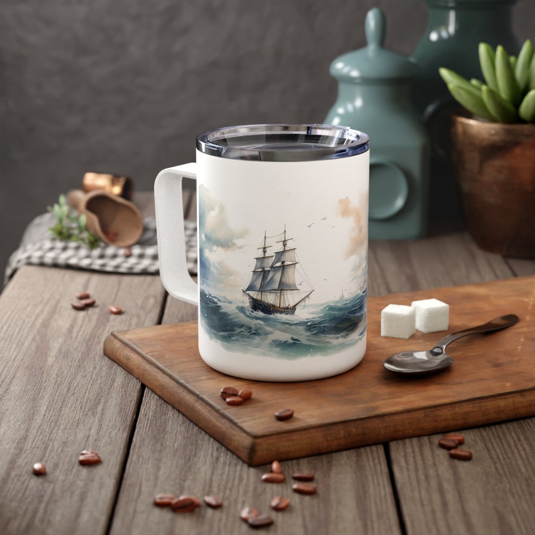 Insulated, Stainless Steel, Ocean, Ship, Boat Mug, 10oz - Etsy