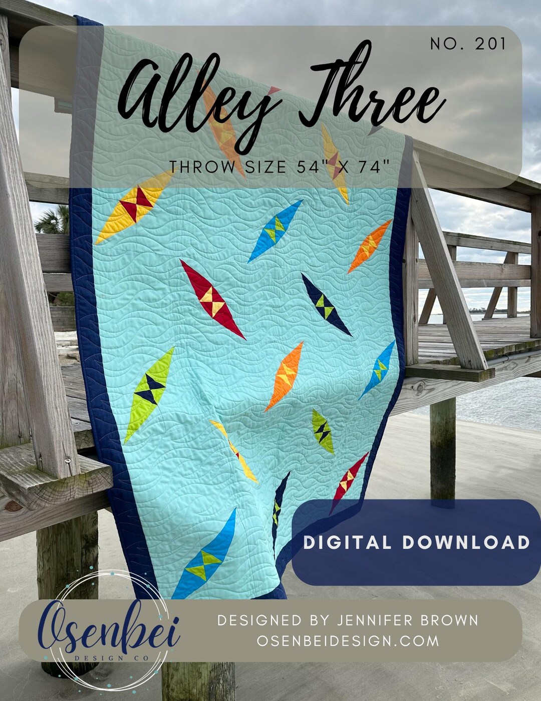Kayak Quilt Sewing Pattern: Beach House Throw Blanket (digital Download ...