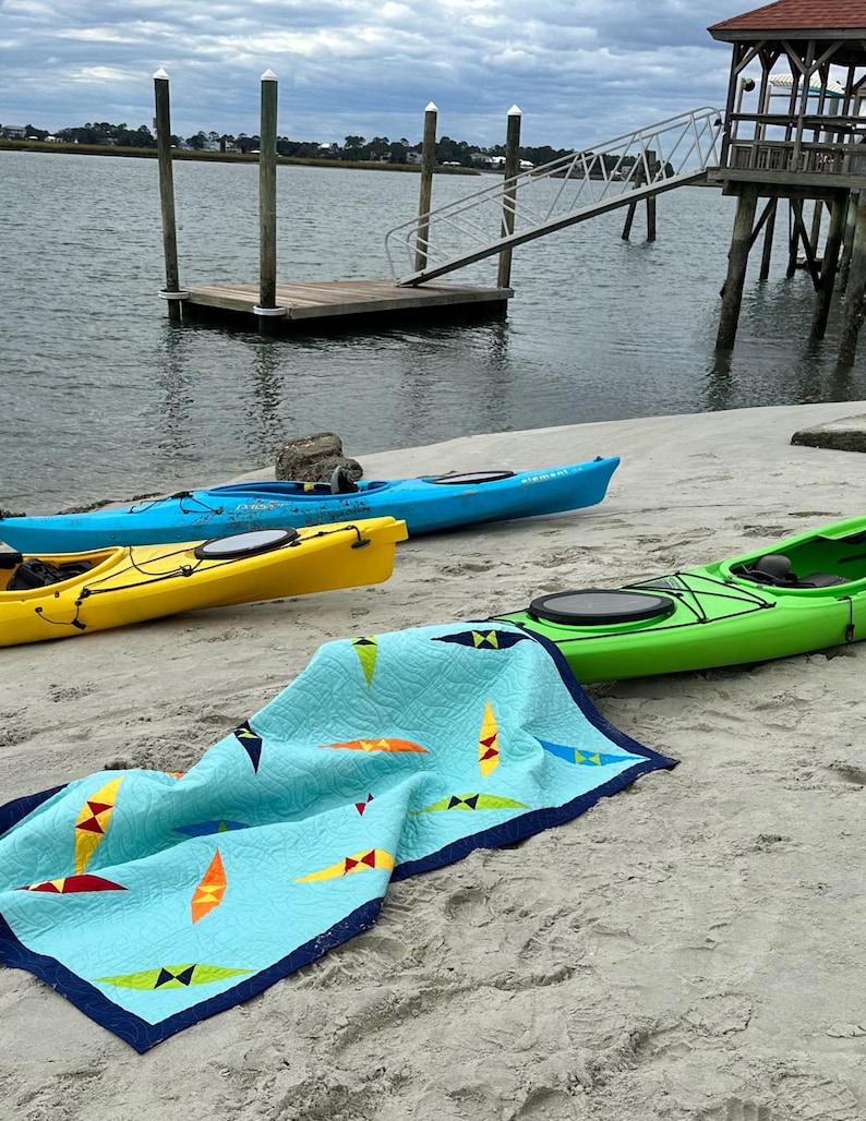 Kayak Quilt Paper Pattern, Throw Size Beach Blanket (54" X 74") - Etsy