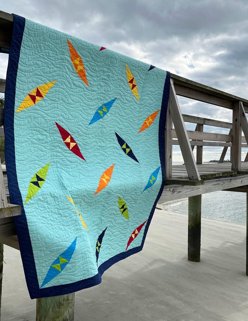 Kayak Quilt Paper Pattern, Throw Size Beach Blanket (54" X 74") - Etsy