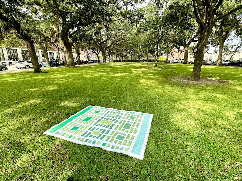 Savannah Squares Quilt Pattern, Modern Map Throw (PDF Download) - Etsy