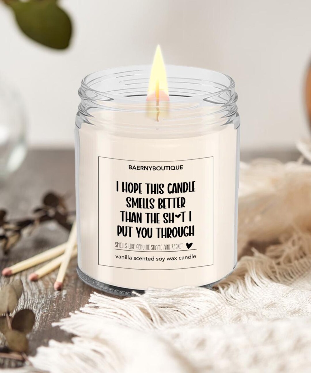 Funny Apology Gift, I'm Sorry Gifts, I Hope This Candle Smells Better ...