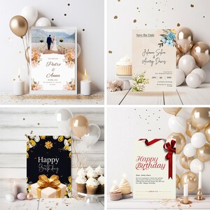 25 Invitation Greeting Card Mockup Bundle, 5x7 Invite Mockup, Invite ...