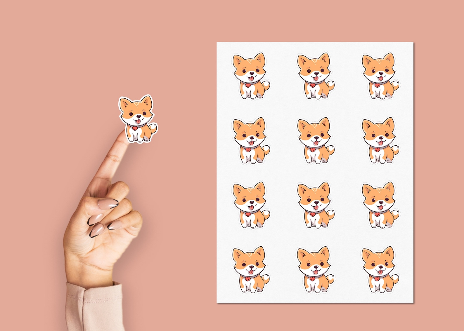 Sticker Sheet Mockup | Sticker Mockup Hand | Decal Mockup | Die Cut ...
