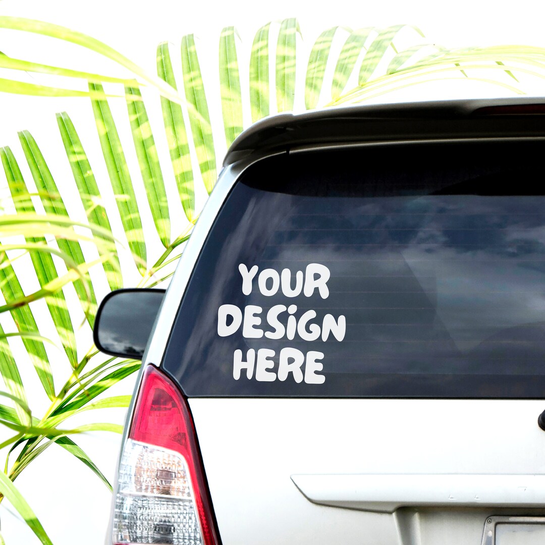 Car Decal Mockup of Back Window Stock Photo JPG, Car Sticker Mockup ...